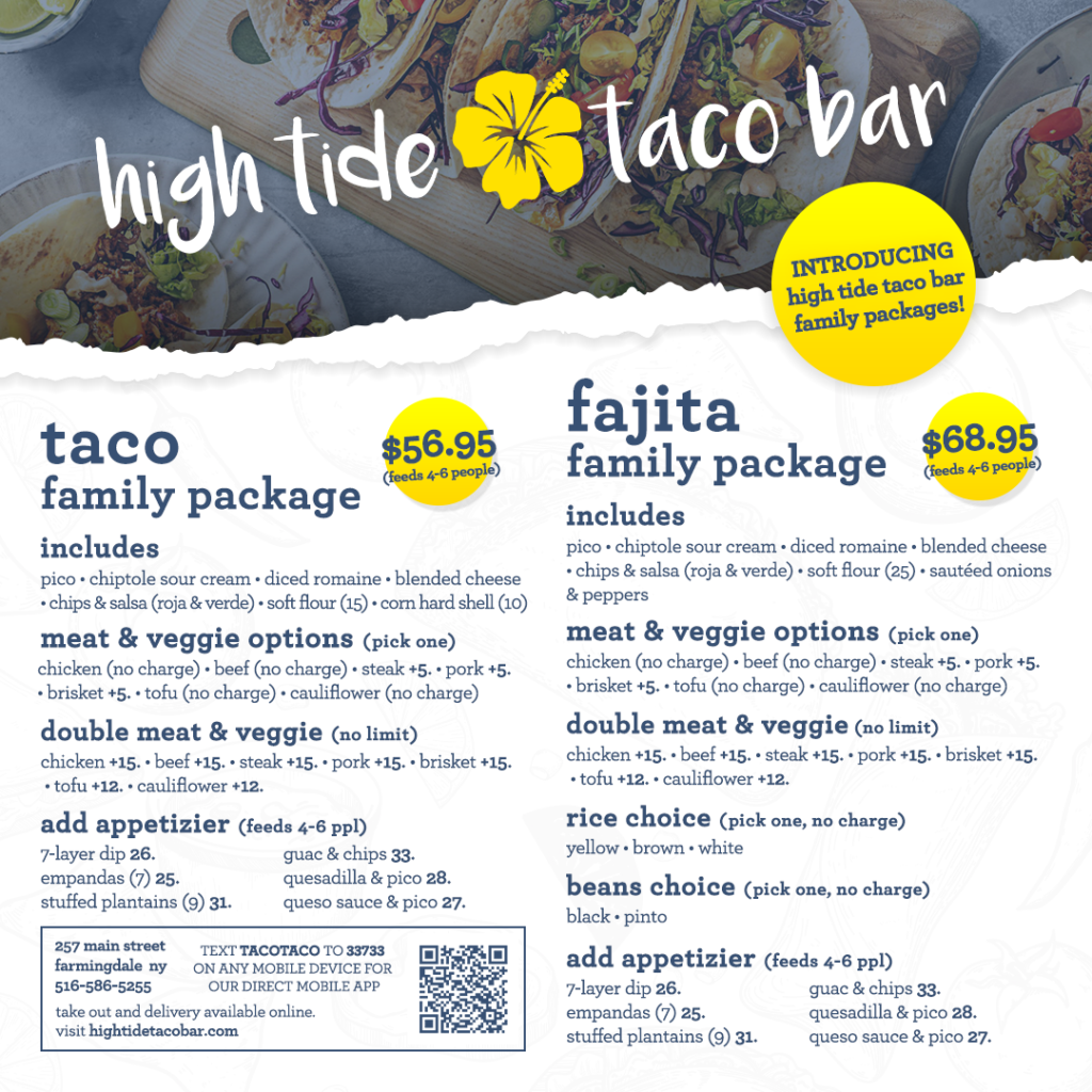 our menu – High Tide Taco Bar